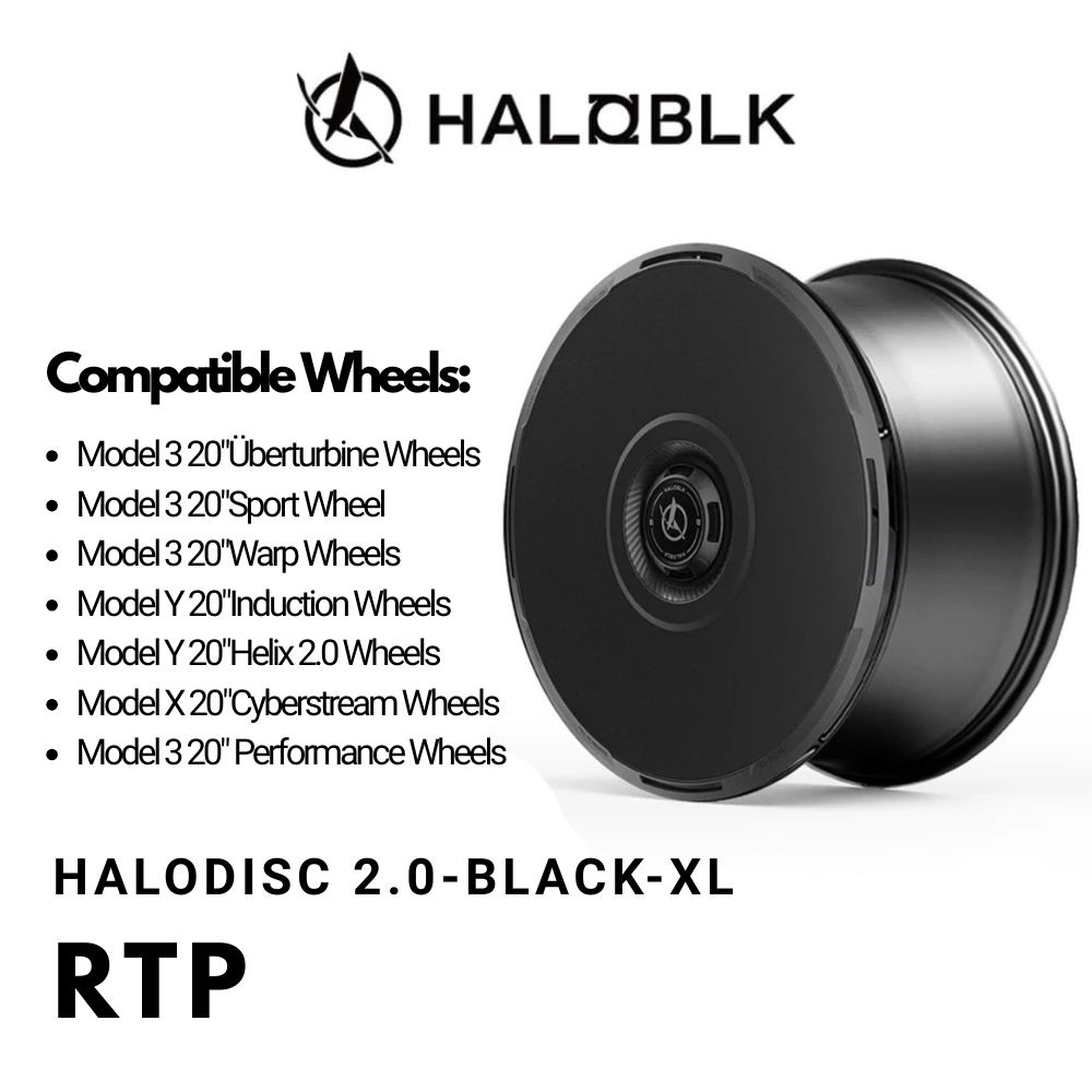 HALODISC 2 RTP (Black) | Set of 4 Wheel Covers for Tesla Model 3 & Mod ...