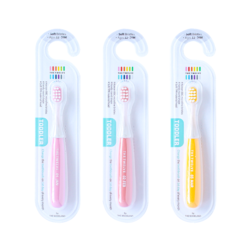 The Twelve Toddler Toothbrush in Pastel Color 12 pcs (1-3 years old ...