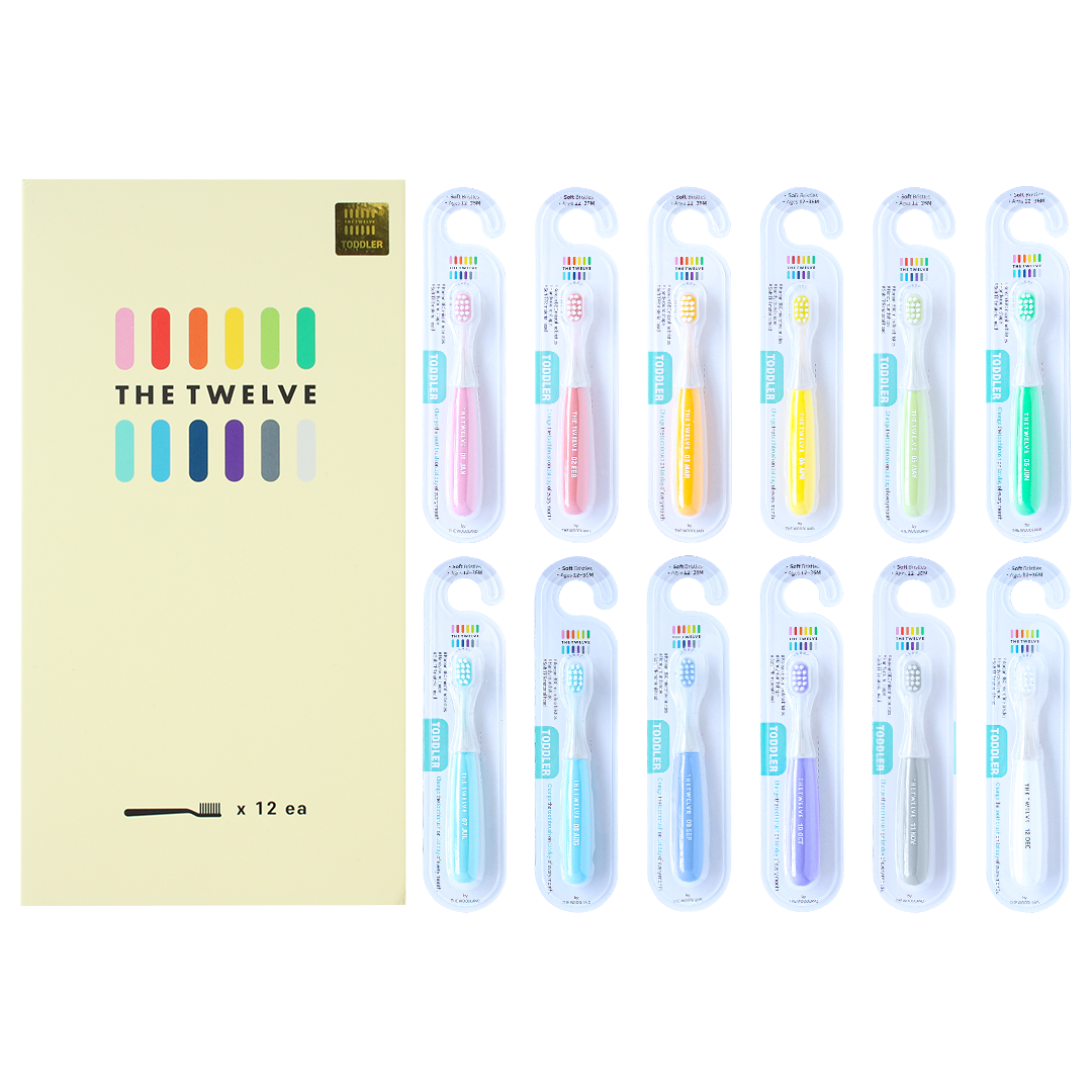 The Twelve Toddler Toothbrush in Pastel Color 12 pcs (1-3 years old ...